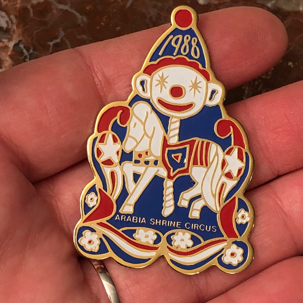 Vintage Arabia Shrine Circus Enamel Pin 1988 - Gem
